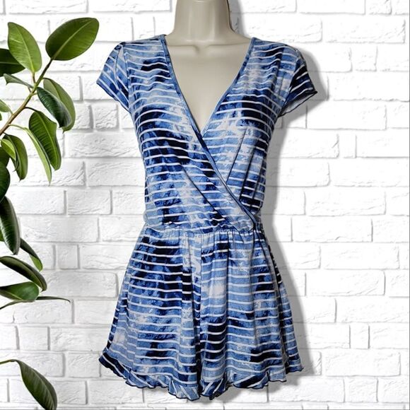 Derek Heart | Pants & Jumpsuits | Derek Heart Blue White Striped Tiedye ...